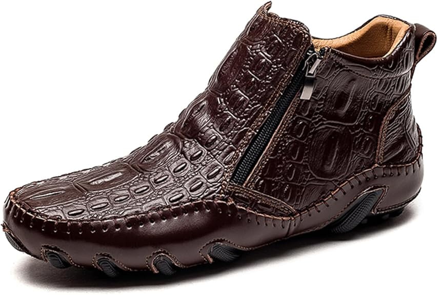 Mens Boot Side Zipper Ankle Dress Patent Leather Formal Boots Fashion ...