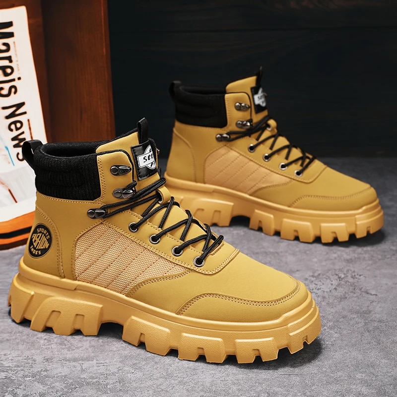 Mens Boots Winter Shoes Tactical Military Combat Leather Casual Ankle ...