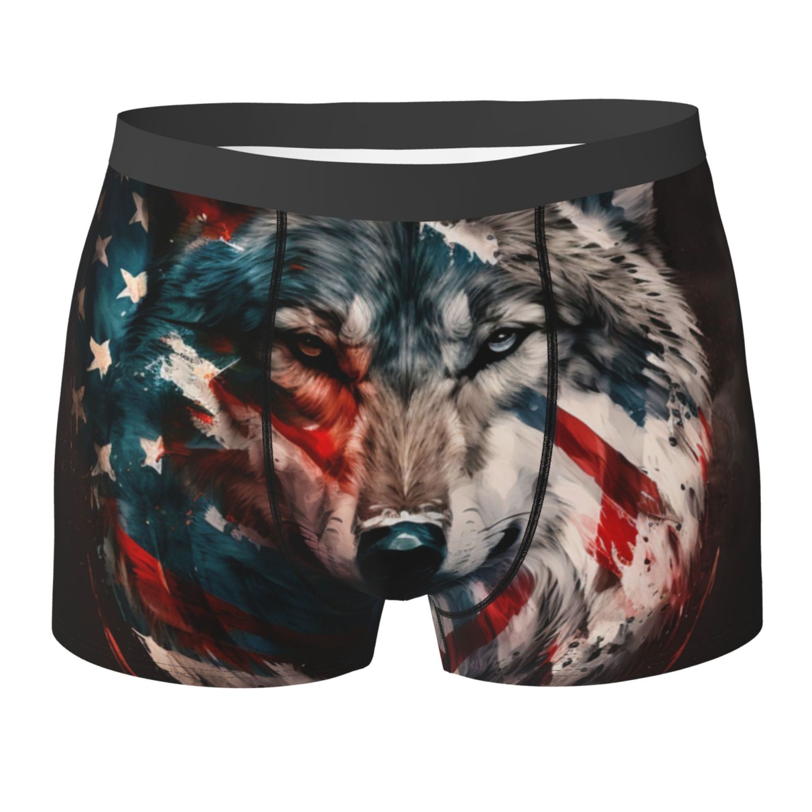 Mens Boxer Briefs for Men Underwear Short Leg Underpants, American Wolf ...