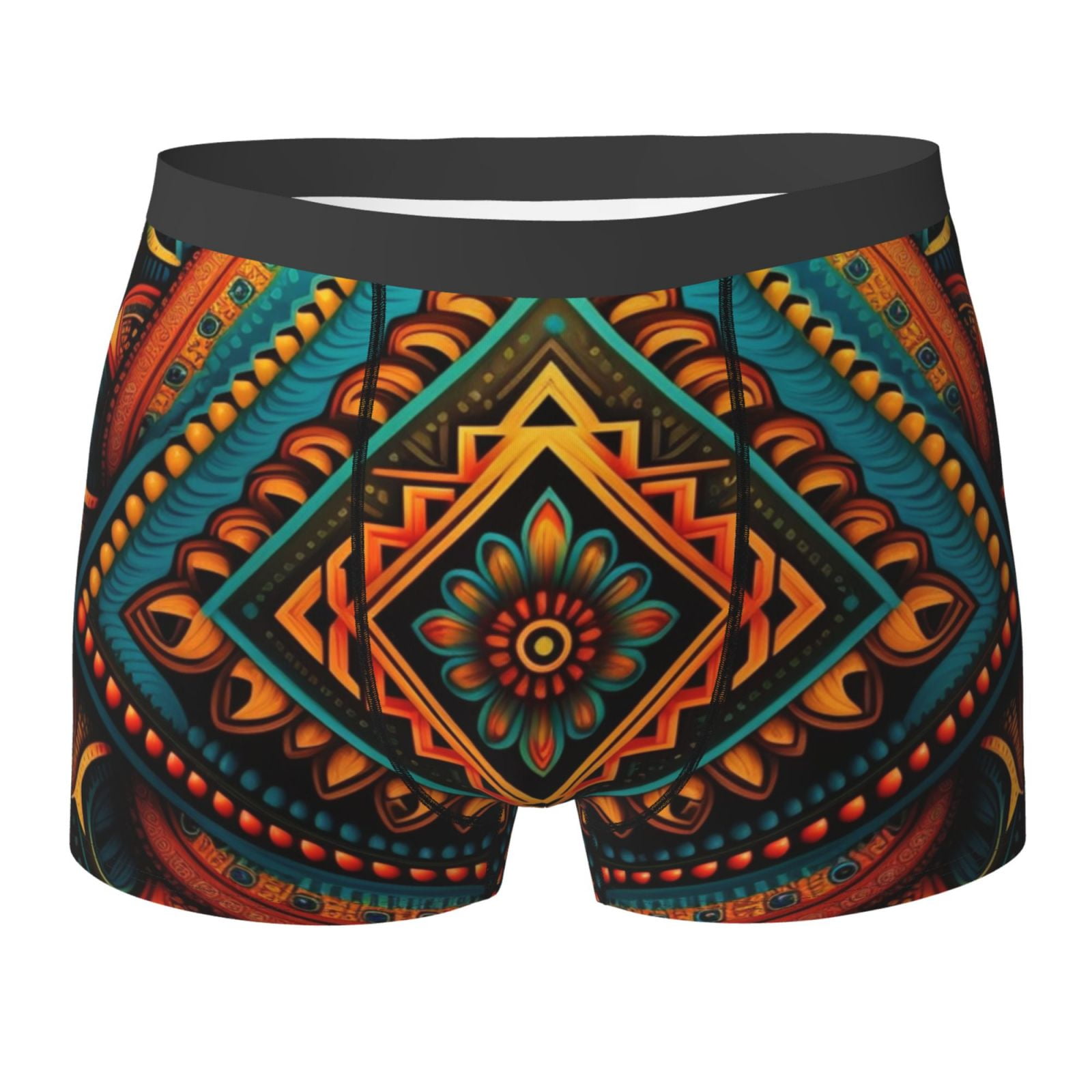 Mens Boxer Briefs for Men Underwear Short Leg Underpants, Indian Tribal ...