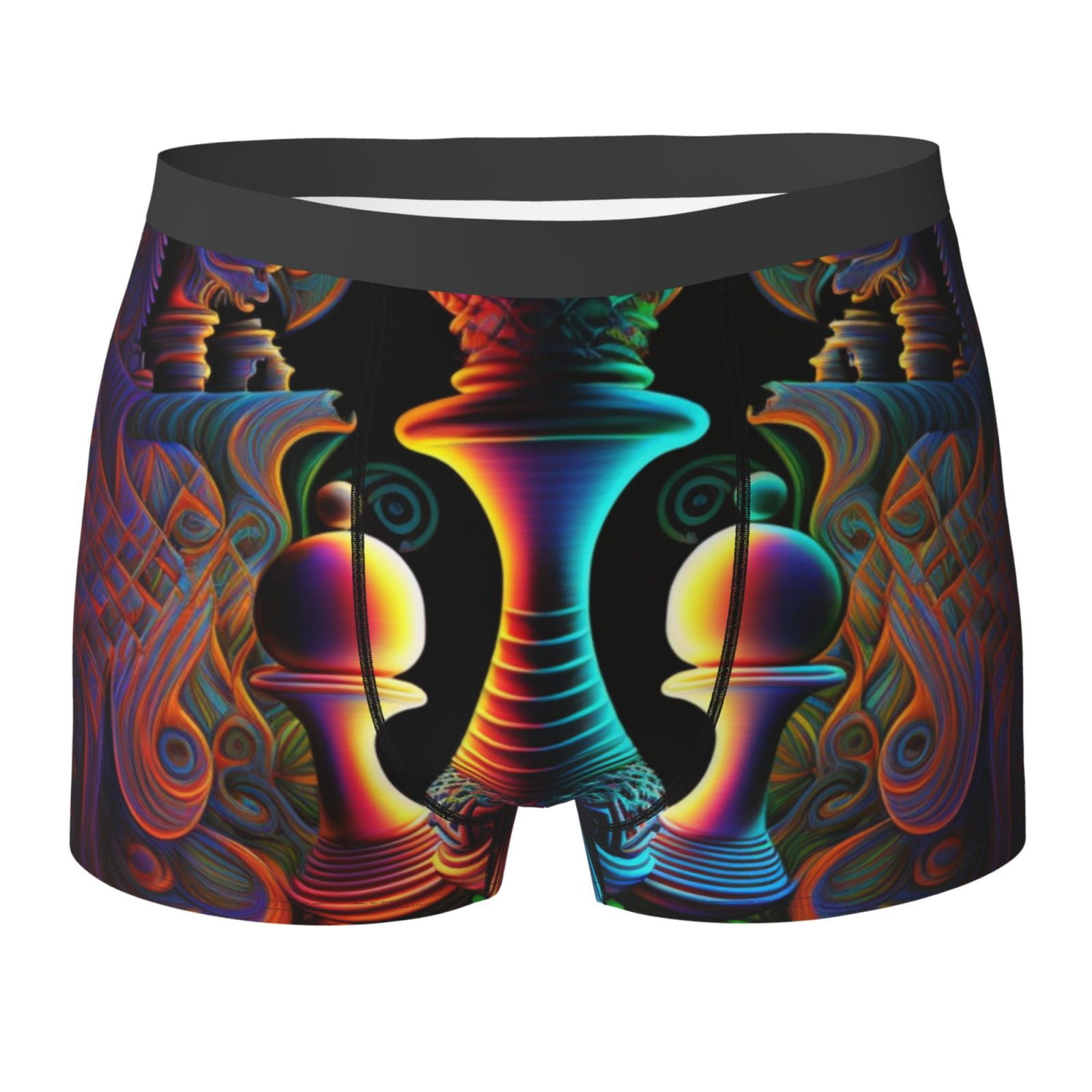 Mens Boxer Briefs for Men Underwear Short Leg Underpants, Psychedelic ...