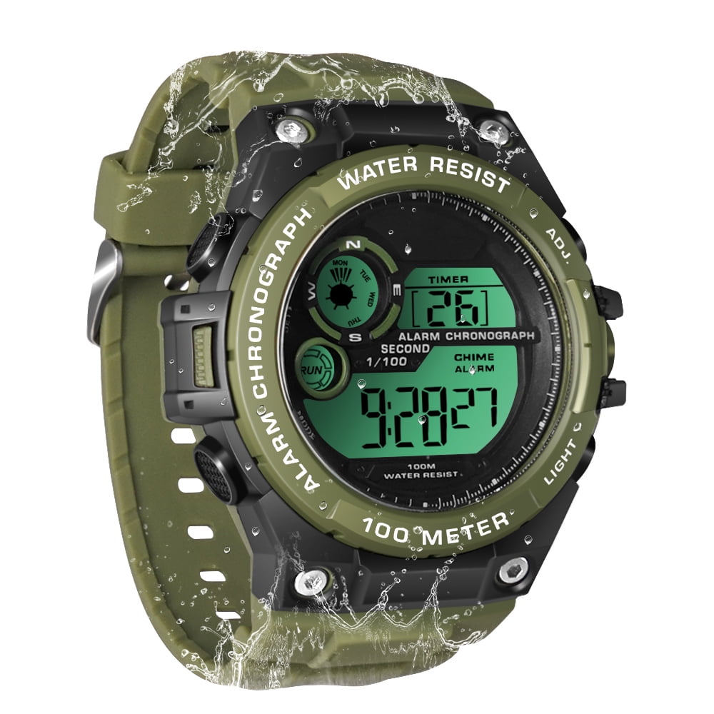 Mens Boys Swimming Watch 10 ATM Waterproof Diving Watch 100m Underwater ...