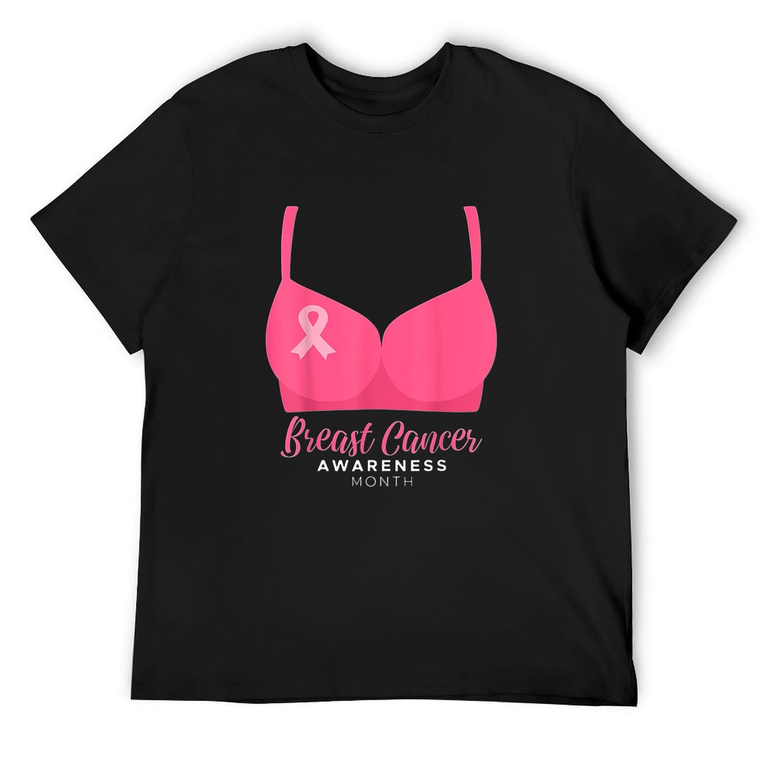 Mens Bra Breast Cancer Awareness Month Wear Pink Ribbon October T-Shirt ...
