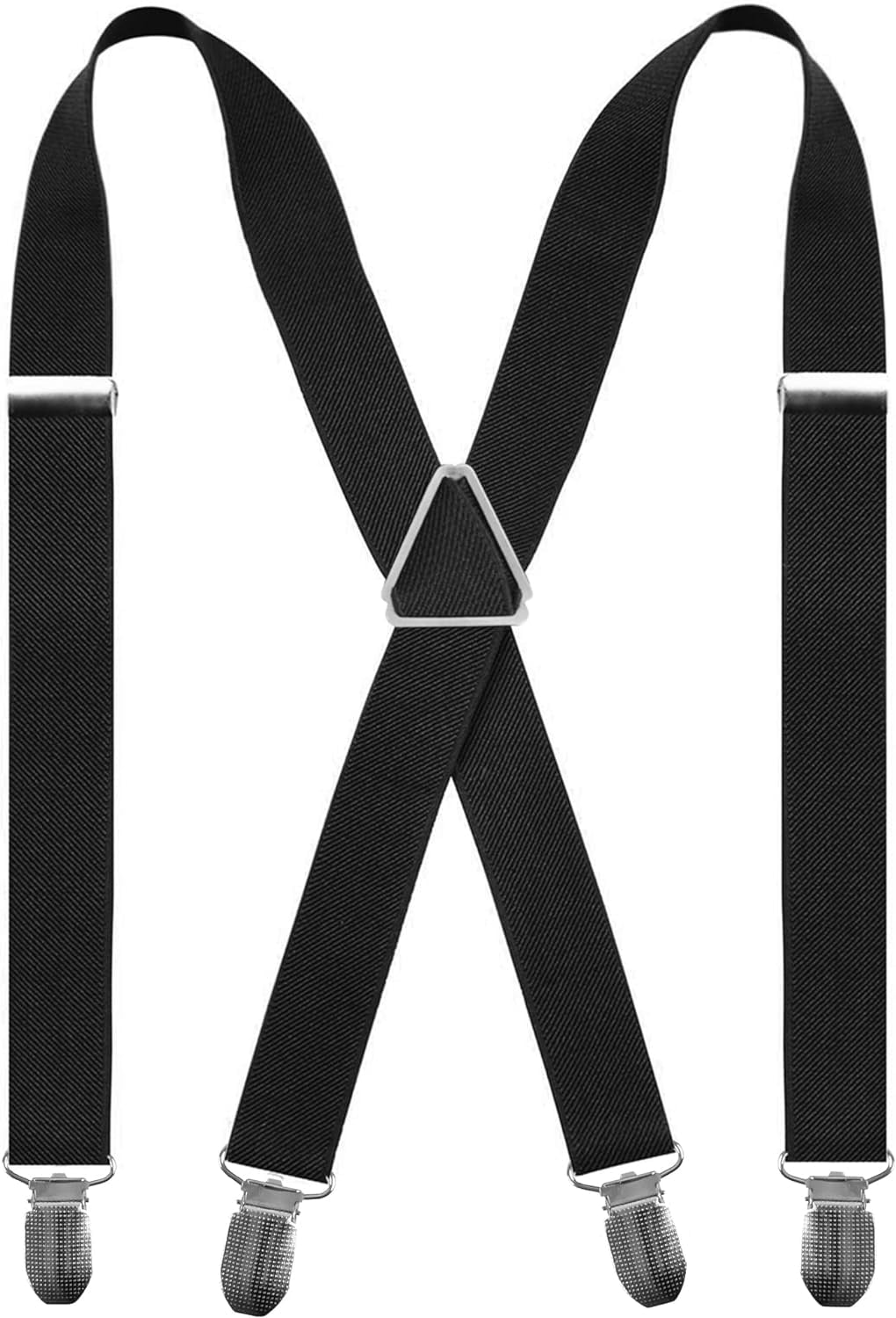 Mens Braces X Shape with 4 Clips, Elastic Adjustable Suspenders Braces ...