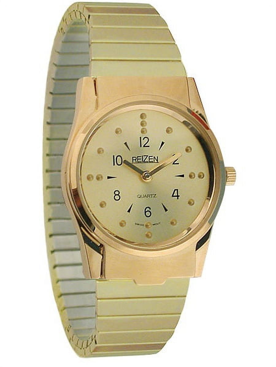Mens Braille Watch -Gold-Tone, Exp. Band - Walmart.com