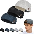 Mens Breathable Mesh Brimless Hat, Brimless Hip-Hop Docker Hat, Skull ...
