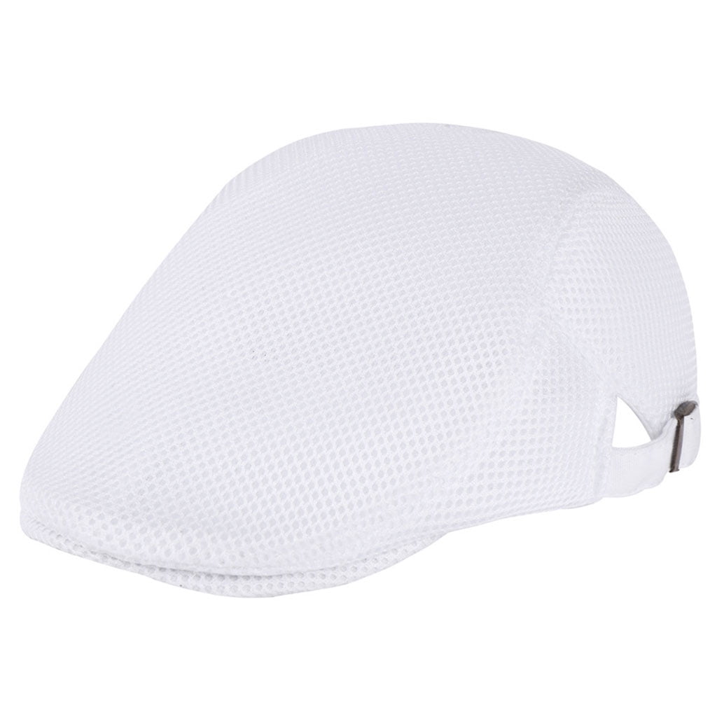 Mens Breathable Mesh Summer Duckbill Hat Newsboy Beret Ivy Cap Cabbie ...