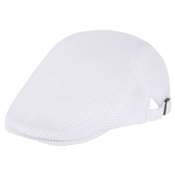 White Baseball Caps Men Breathable Mesh Summer Hat Newsboy Beret Ivy ...