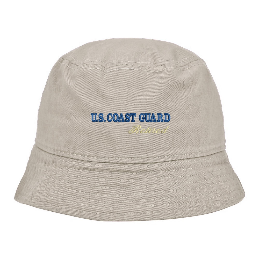 Mens Bucket Hat US Coast Guard Retired Embroidered Washed Cotton ...