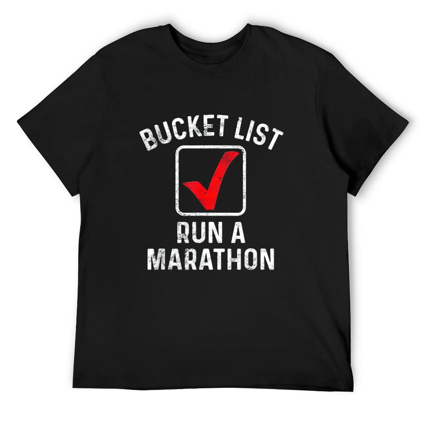Mens Bucket List Run A Marathon Long Distance Runner Running T-Shirt ...