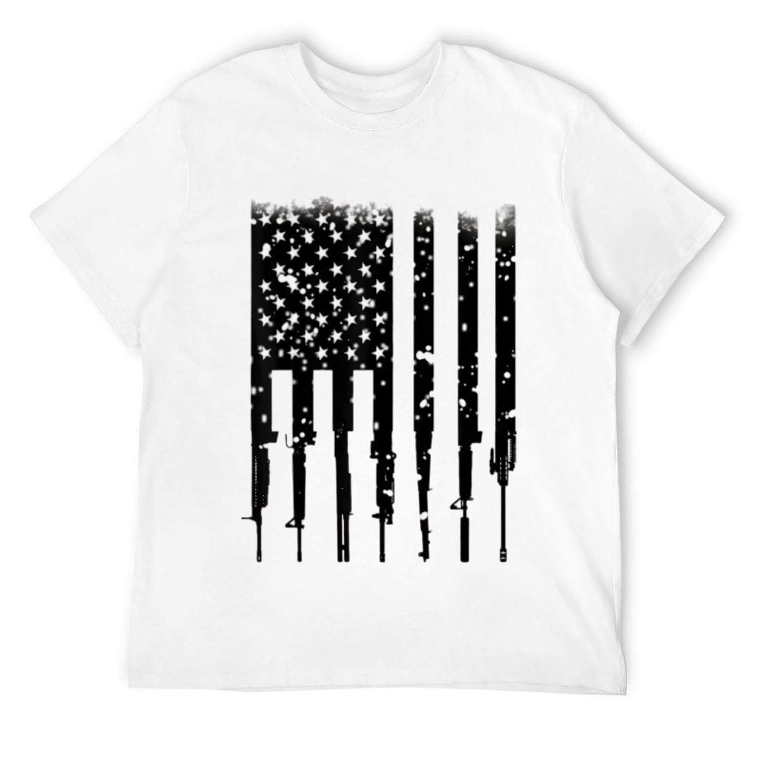 Mens Bullet Riddled American Rifle Flag T-Shirt White S - Walmart.com