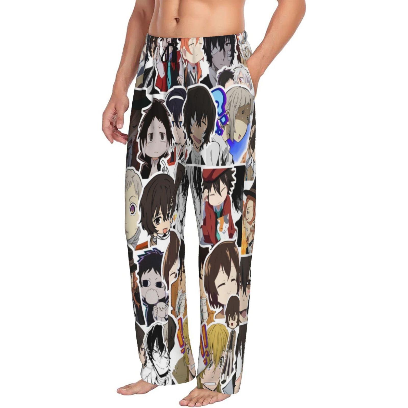 Mens Bungo Stray Dogs Dazai Osamu Pajama Pants Soft Lightweight Pajama ...
