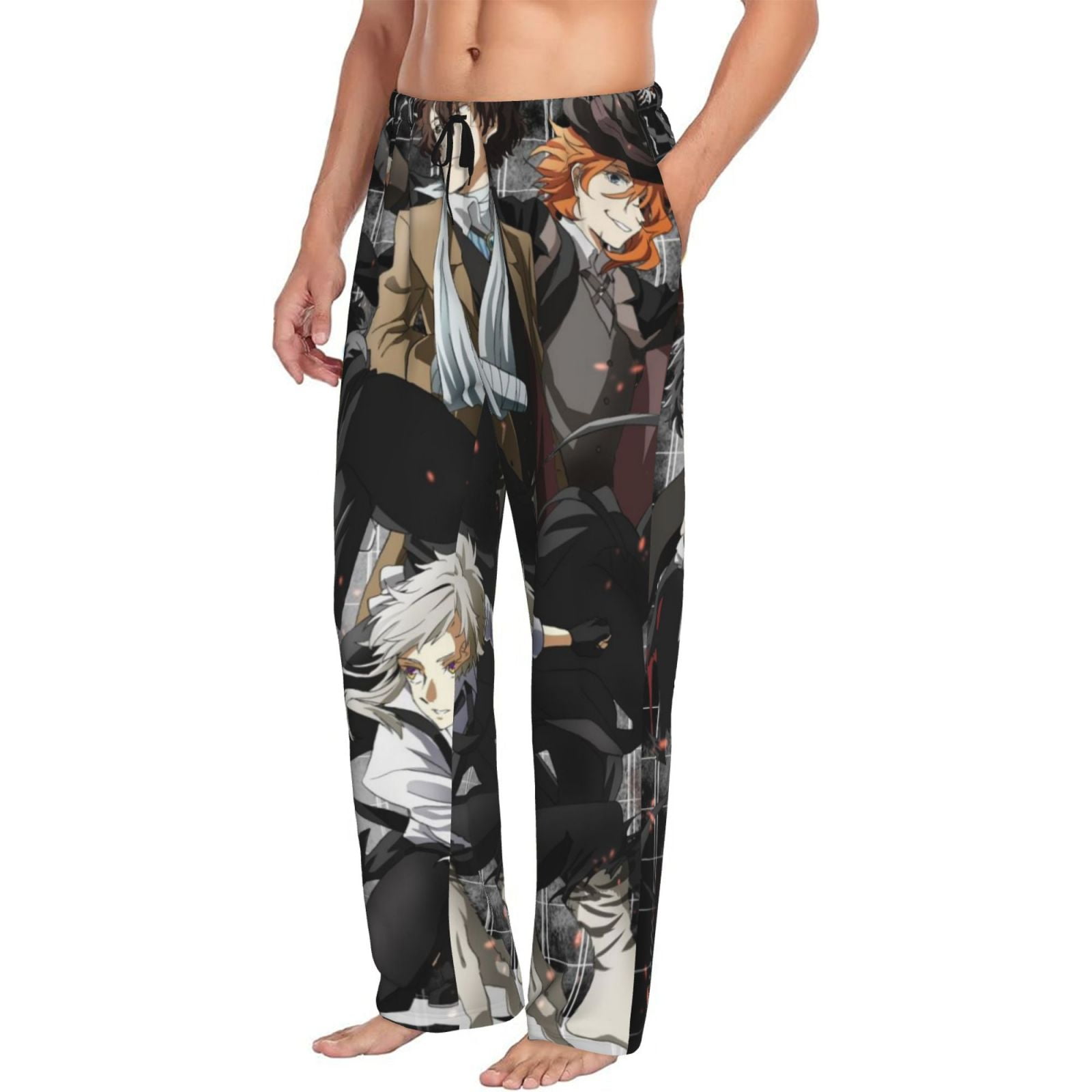 Mens Bungo Stray Dogs Dazai Osamu Pajama Pants Soft Lightweight Pajama ...