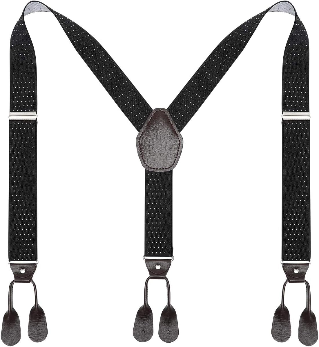 Mens Button End Elastic Suspenders - Adjustable Y shape Formal ...
