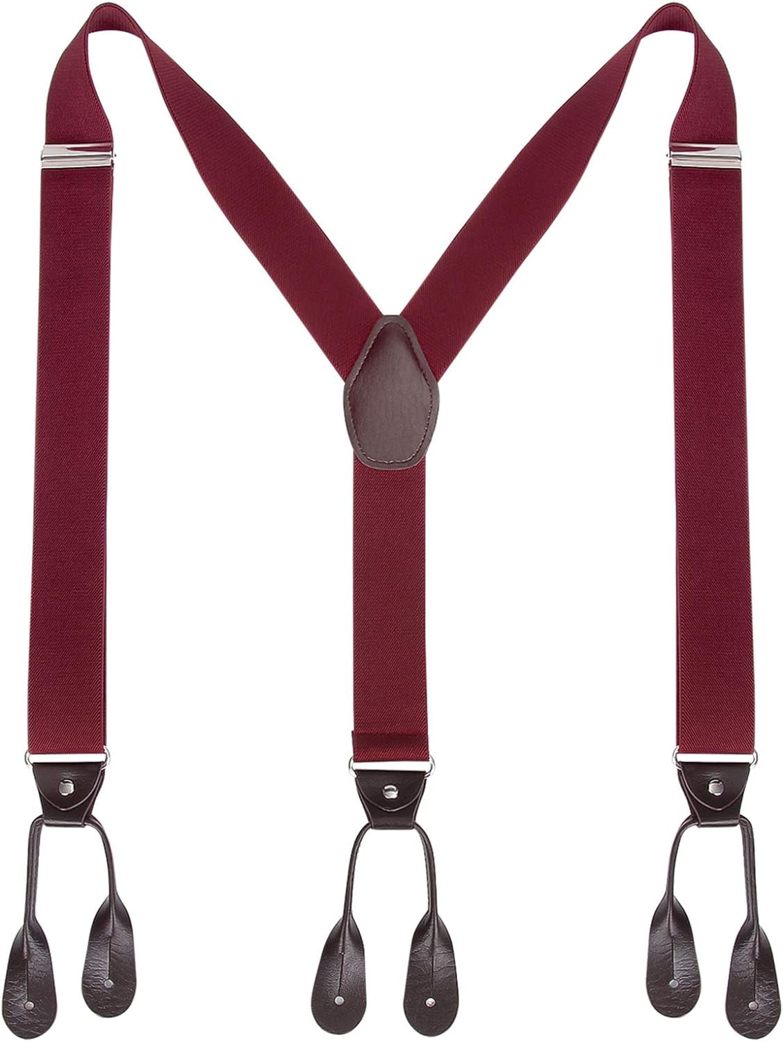 Muchenggift Mens Button End Suspenders Braces - 1.37 Inches Wide Y ...