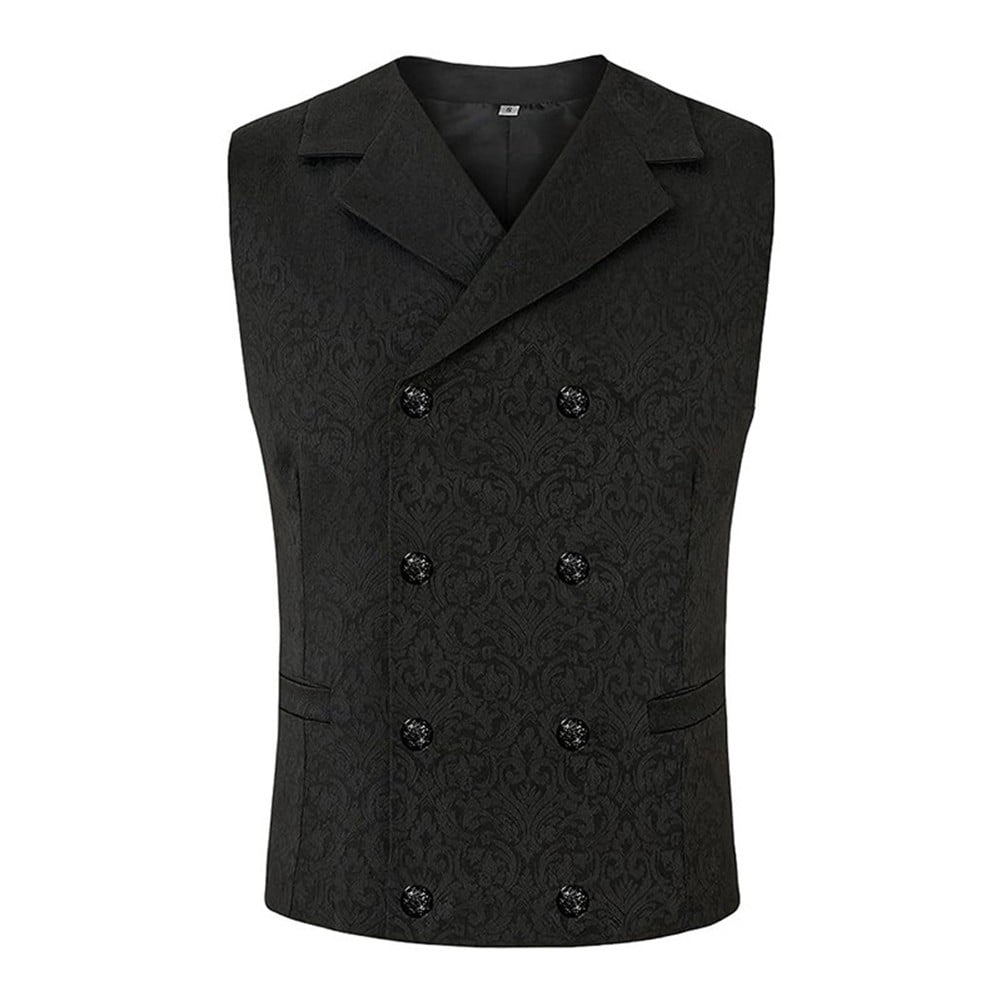Mens Button Suit Waistcoat Slim Fit Formal Gothic Steampunk Victorian ...