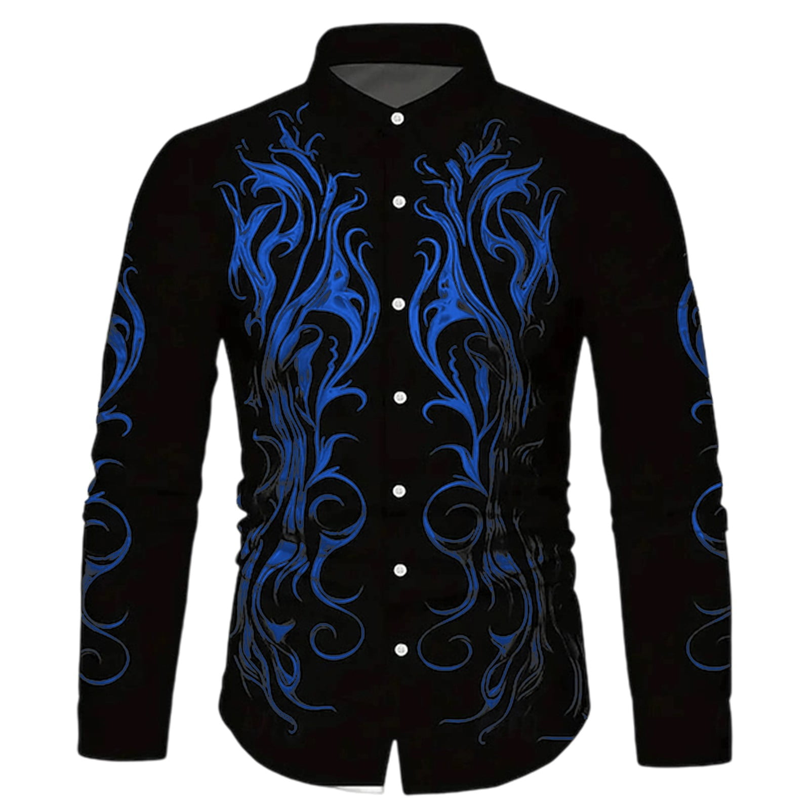 Mens Button Up Shirts Casual Long Sleeve Spring Shirt Lightweight Turn ...