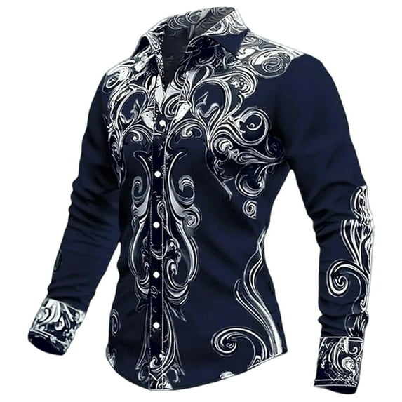 Mens Button Up Shirts Lightweight Spring Long Sleeve Shirt Casual Turn ...