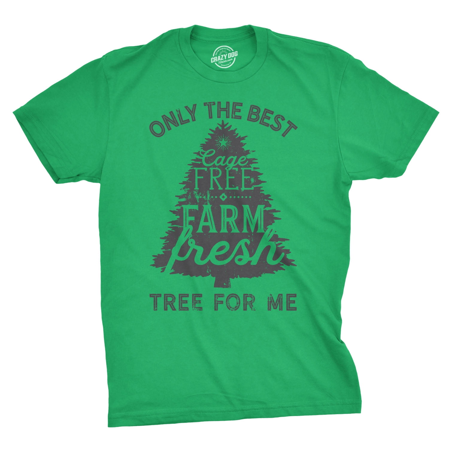 Mens Cage Fre Farm Fresh Tree T Shirt Funny Outdoors Christmas Tee for ...