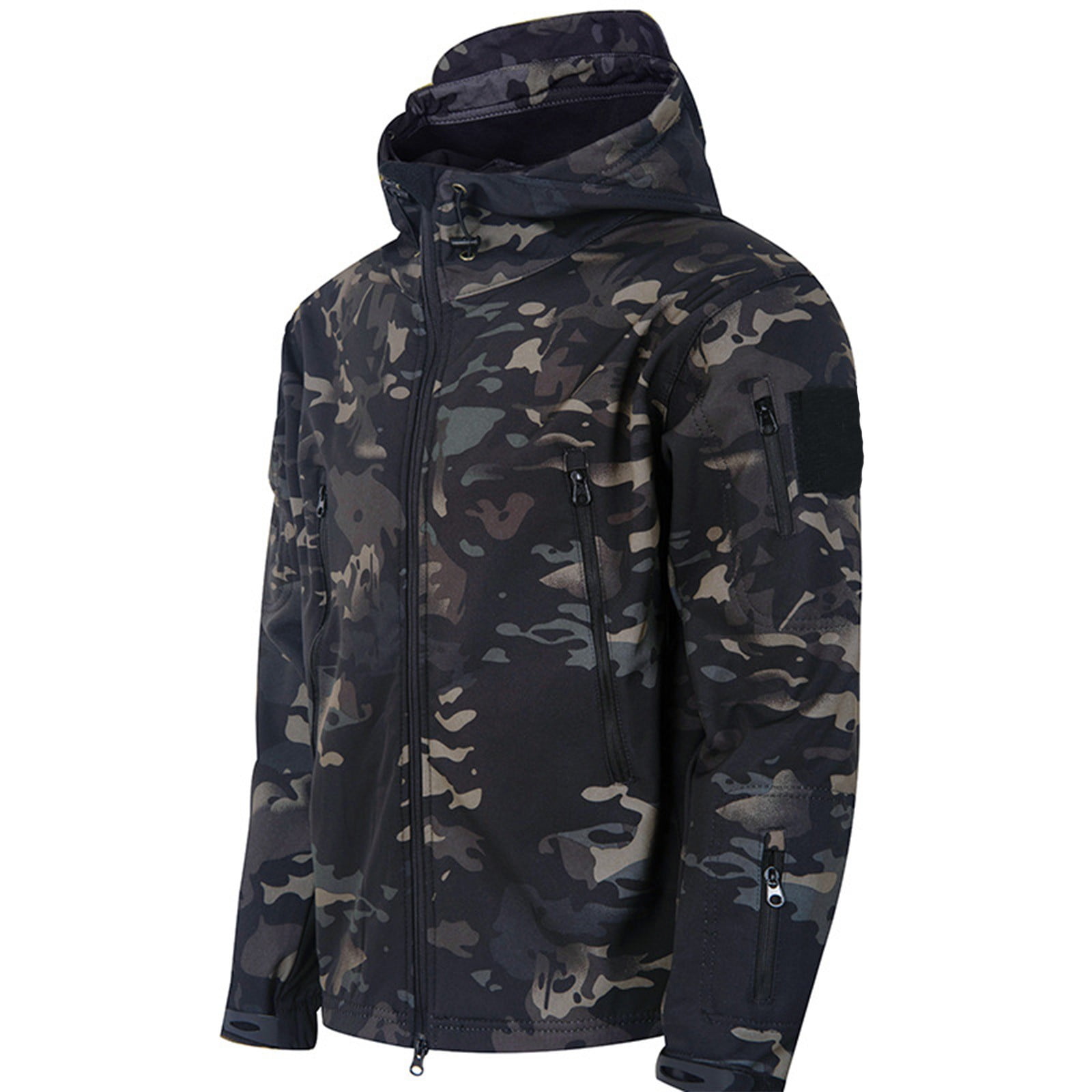 Mens Camo Soft Shell Military Tactical Jacket Winter Warm Fleece ...