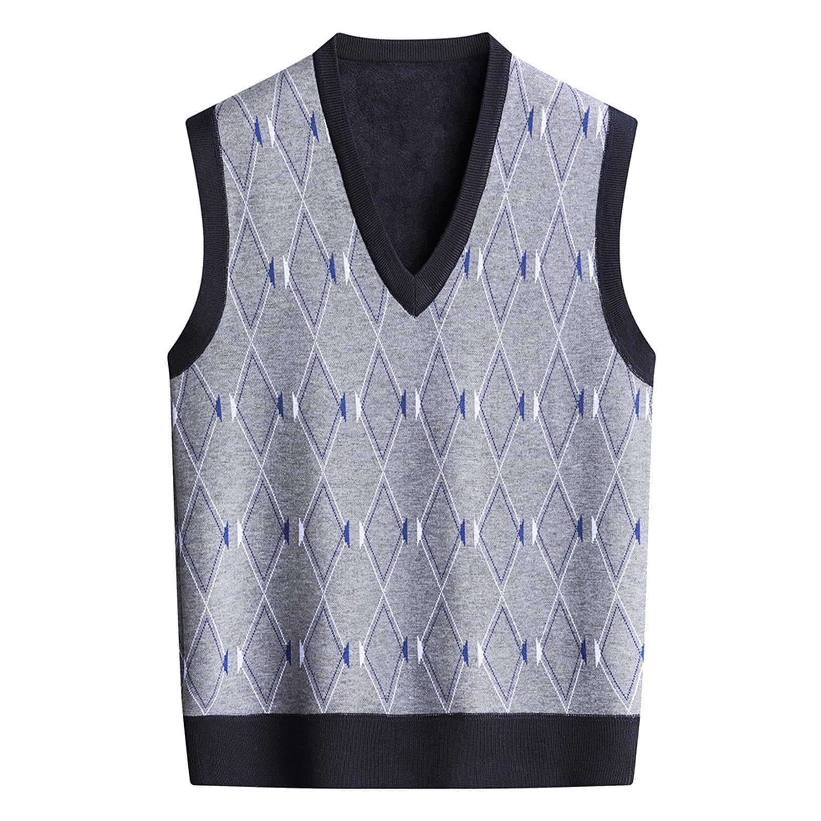 Mens Cardigan Sweater Mens Winter V Neck Sleeveless Knit Vest Sweater ...
