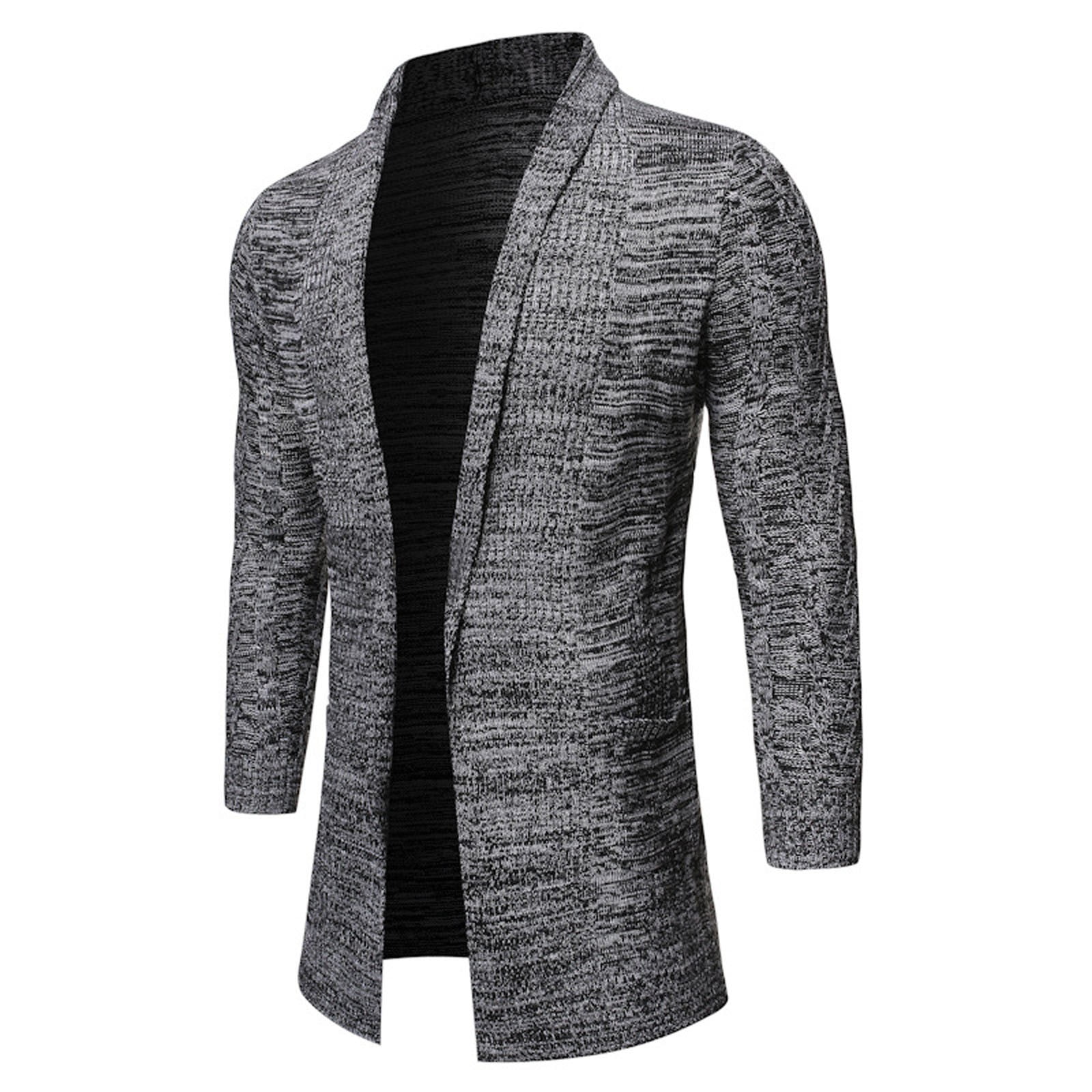 Mens Cardigan Sweaters Slim Fit Long Sleeve Draped Lightweight Knit ...