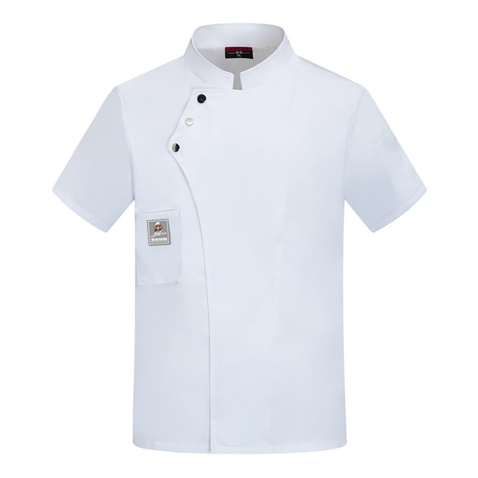 Mens Cardigan Unisex Chef Coat Jacket Kitchen Restaurant Cooking Work ...