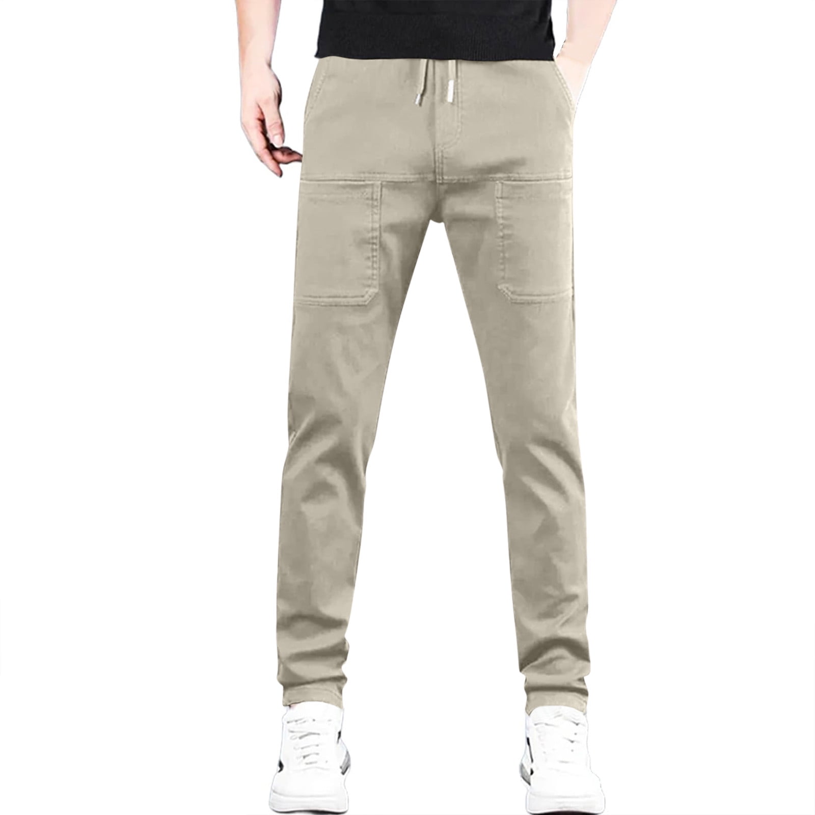 Mens Cargo Pants,Popular Men's Drawstring Waist Straight Leg Cargo ...