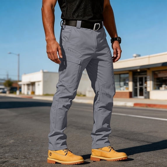 Mens Cargo Pants Water Resistant Relaxed Fit Hiking Work Pants Multi ...