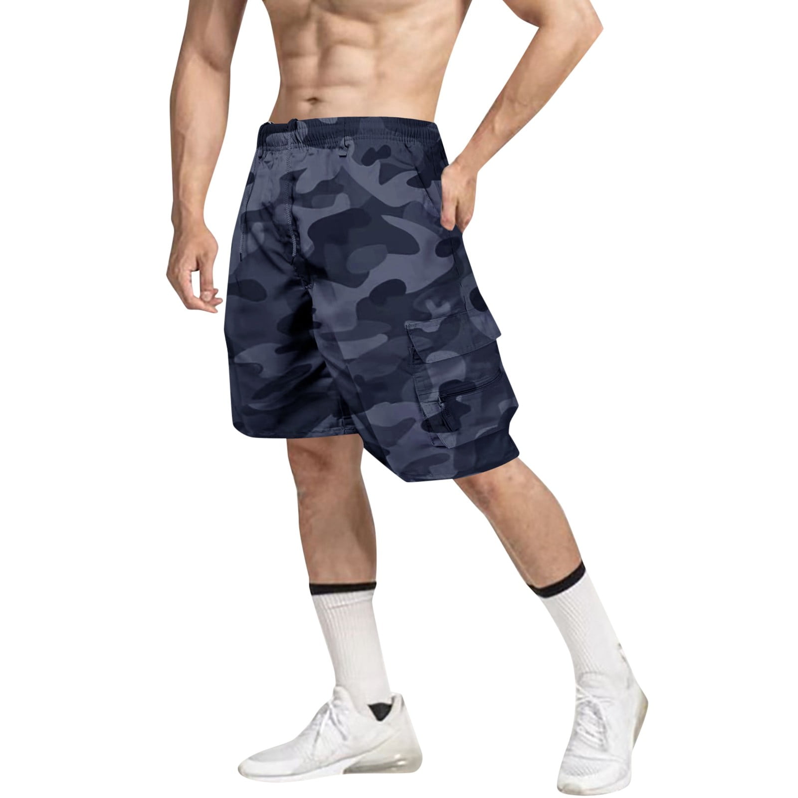 Mens Cargo Shorts Hiking Stretch Lightweight Camping Cargo Shorts with ...