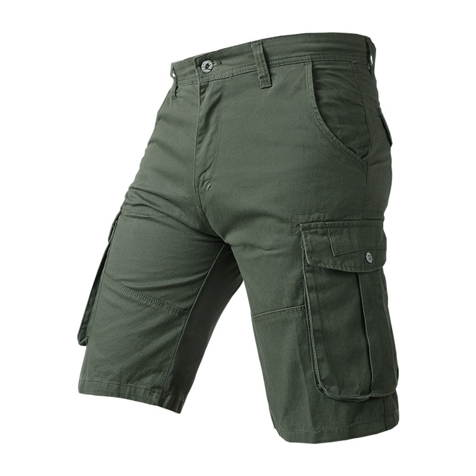 Mens Cargo Shorts Relaxed Fit Waist Drawstring Twill Tapered Joggers ...