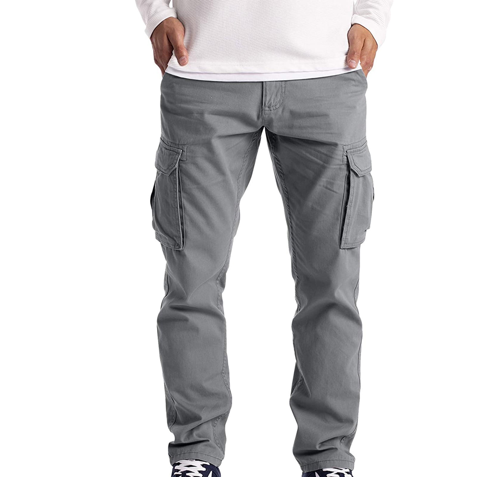 Mens Cargo Trousers Work Wear Combat Safety Cargo 6 Pocket Full Pants ...