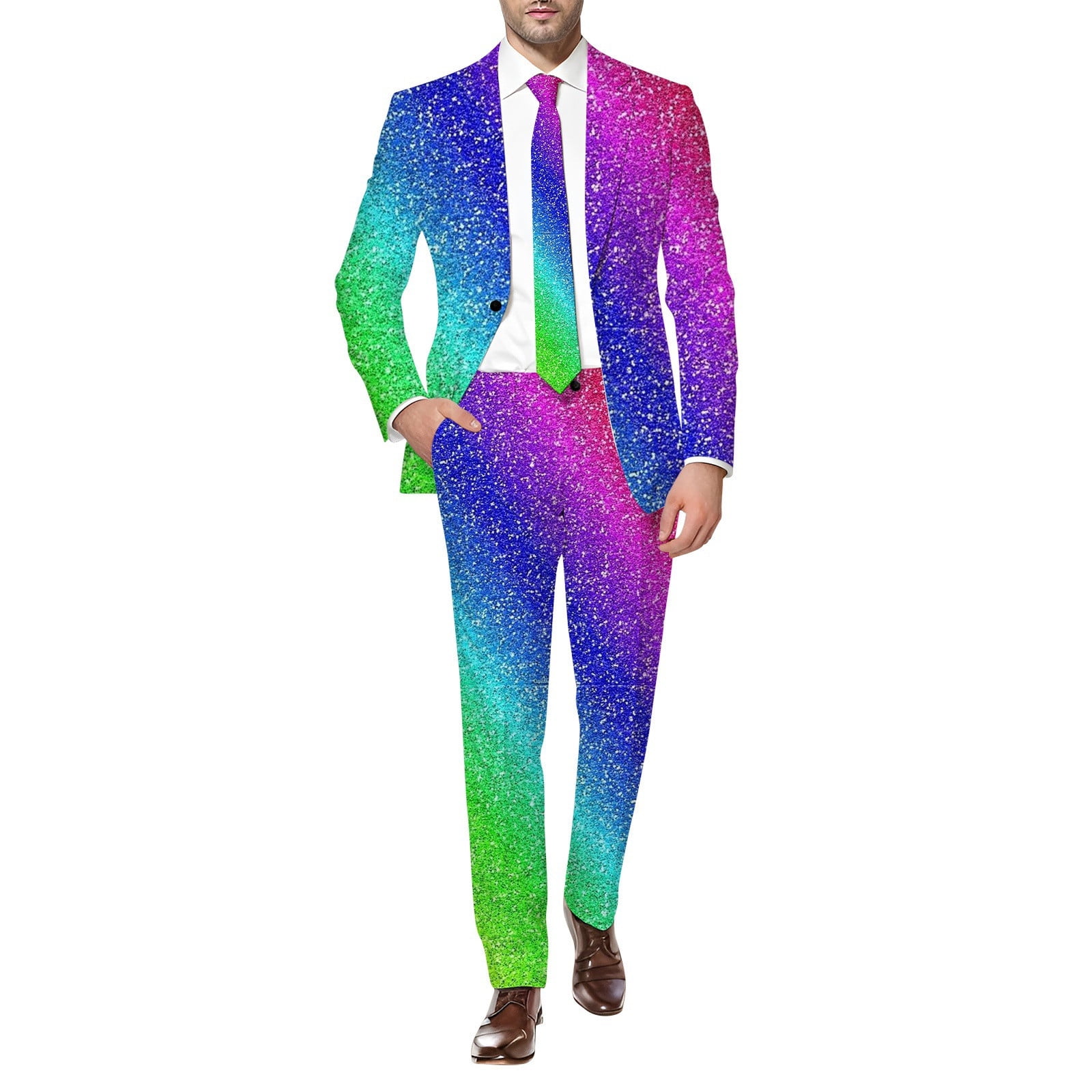 Mens Carnival Festival 3D Digital Printed Lightweight Business Suit Set ...