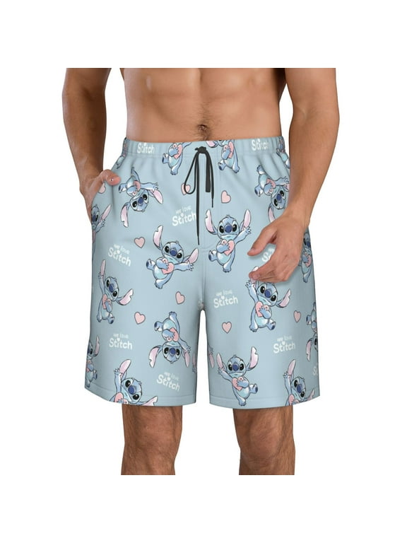 Cauagu Cartoon Shark Print Mens Swim Trunks Quick Dry Board Shorts Swim Shorts with Compression ...