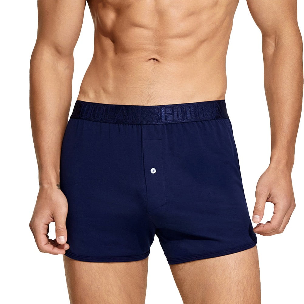 Mens Casual Button Boxers Low Rise Tracksuit Briefs Shorts Trunks ...