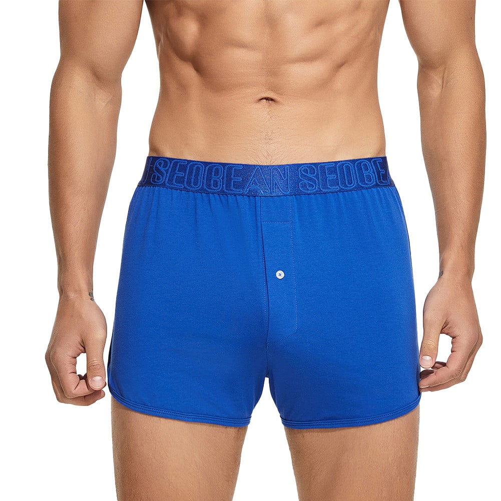 Mens Casual Button Boxers Low Rise Tracksuit Briefs Shorts Trunks ...