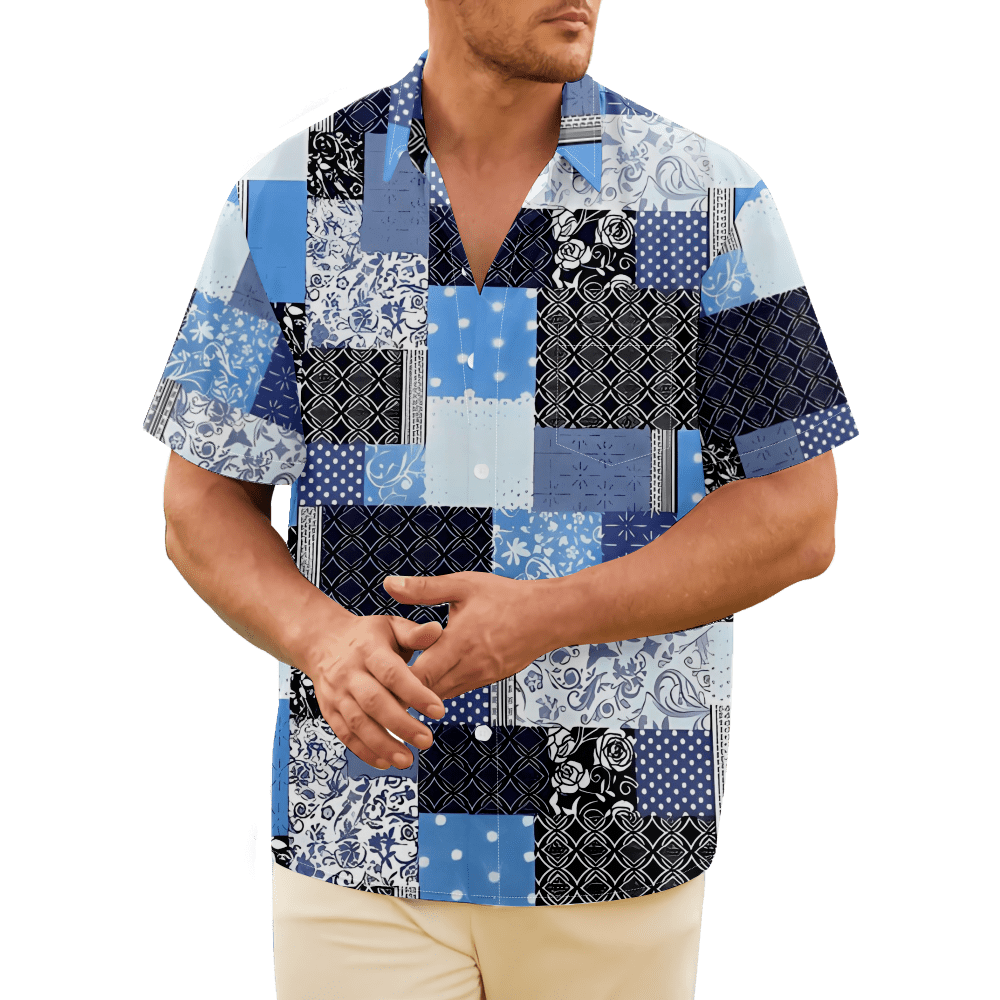 Mens Casual Button Down Short Sleeve Paisley Printed Summer Vintage ...
