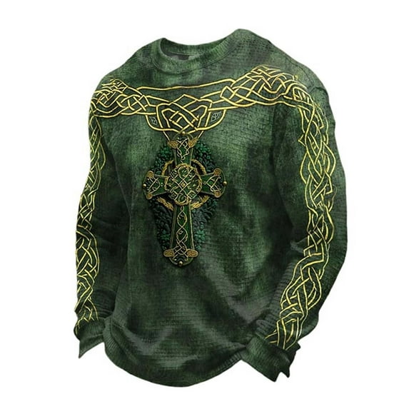 Mens Casual Shirts Texture Saint Patrick'S Day Short Sleeve Crewneck ...