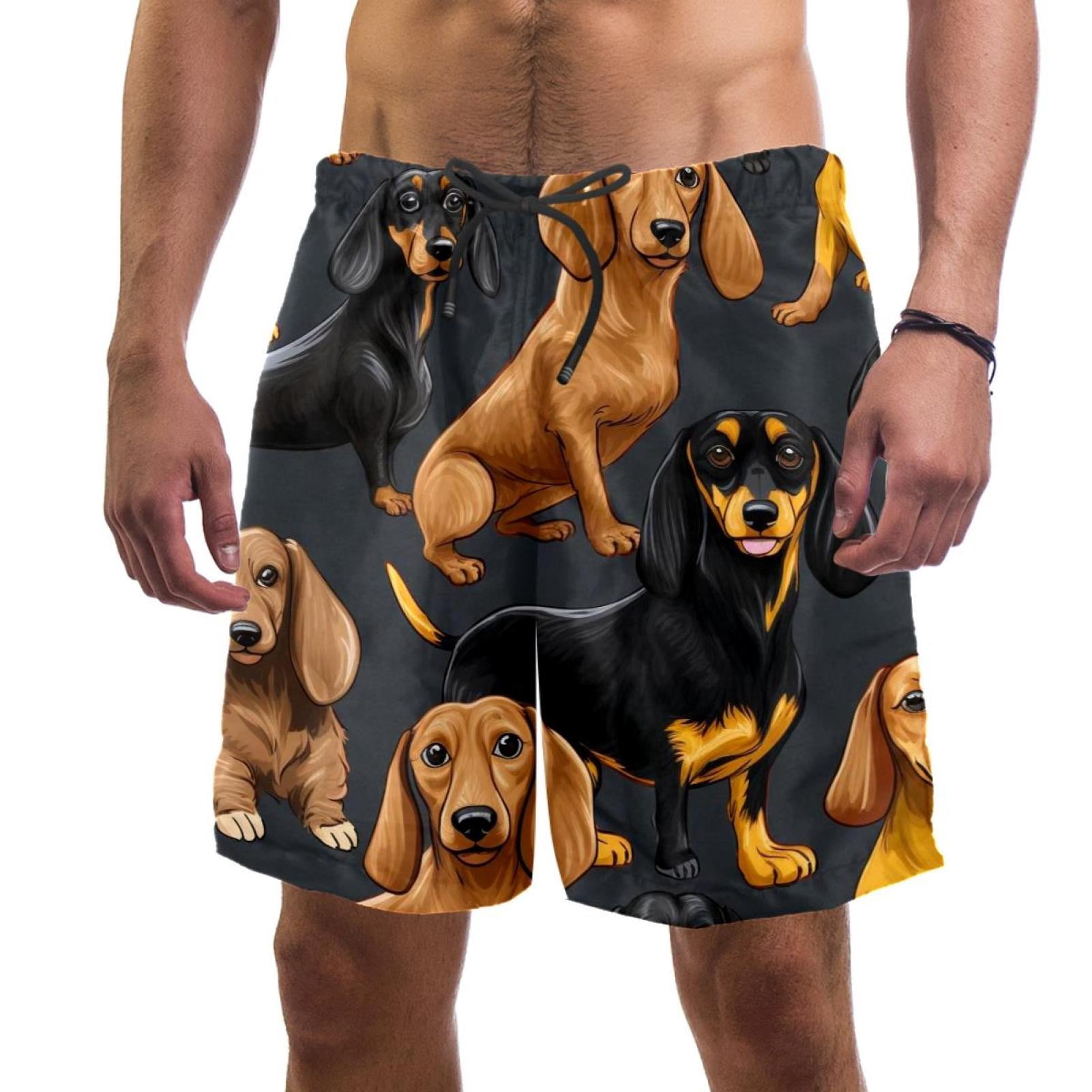 Mens Casual Shorts Elastic Waist Drawstring Textured Summer Beach Short ...