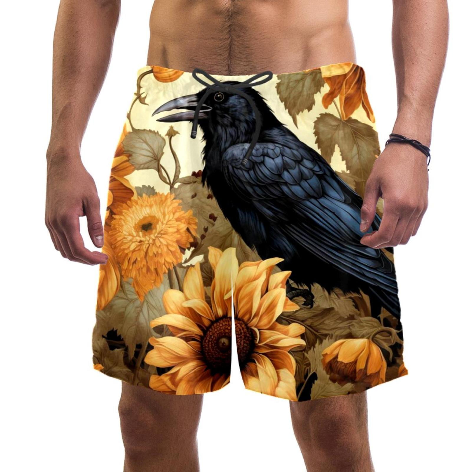 Mens Casual Shorts Elastic Waist Drawstring Textured Summer Beach Short ...