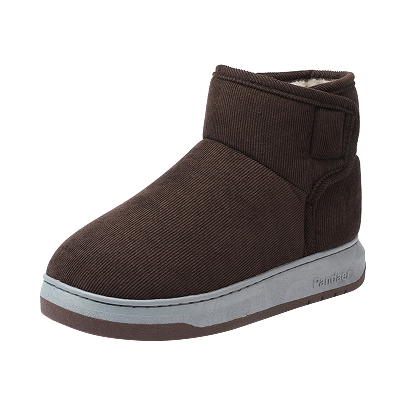 Mens Casual Solid Color Suede Cotton Slippers/ Warm Thick Short Cotton ...