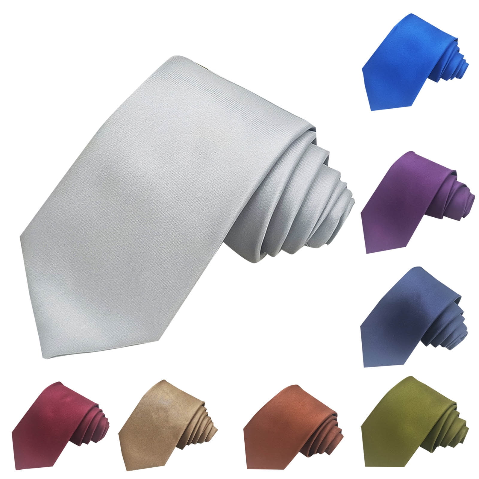 Mens Casual Solid Color Tie Fashion Business 8cm Dress Shirt Solid ...