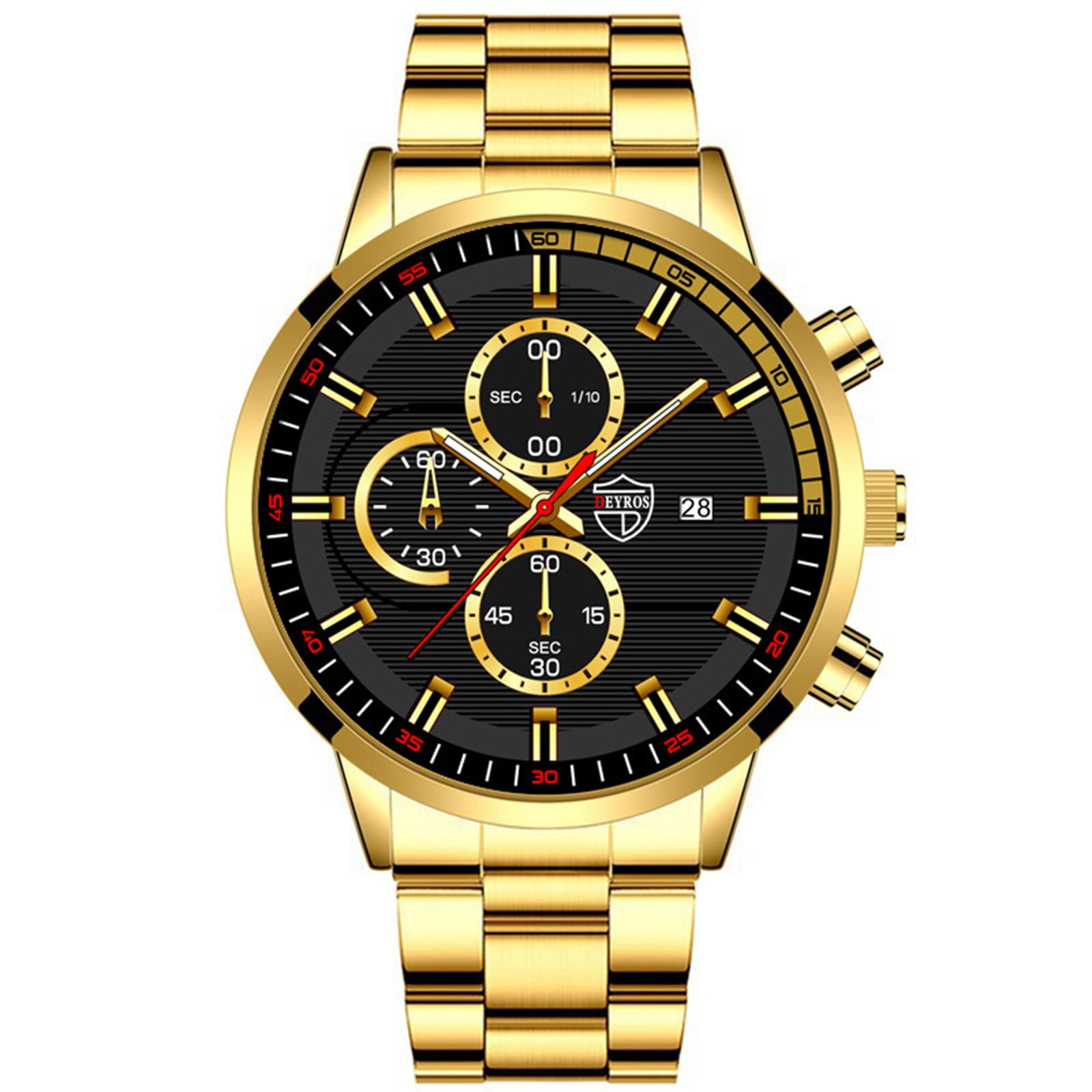 Mens Casual Stainless Steel Analog Quartz Watch Men Wristwatch Clock ...