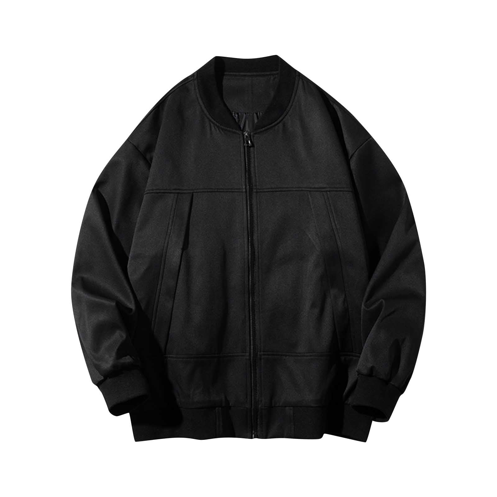 Mens Casual Work Shirt Jacket Solid Lapel Long Sleeved Button Down ...