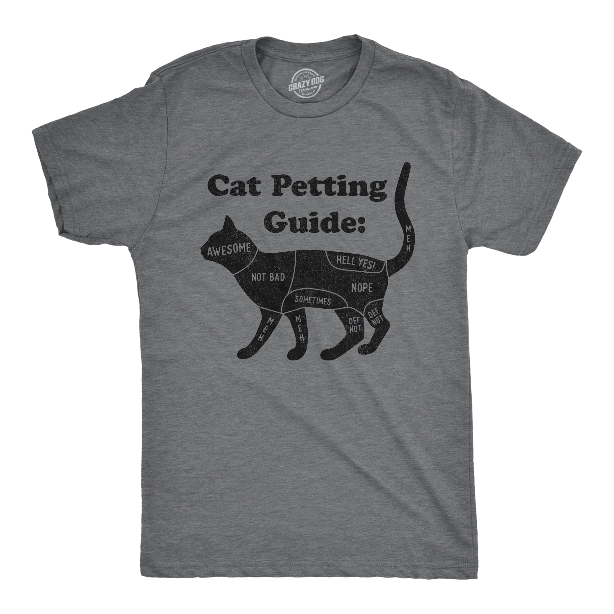 Mens Cat Petting Guide T Shirt Funny Pet Kitty Lover Crazy Cat Lady ...