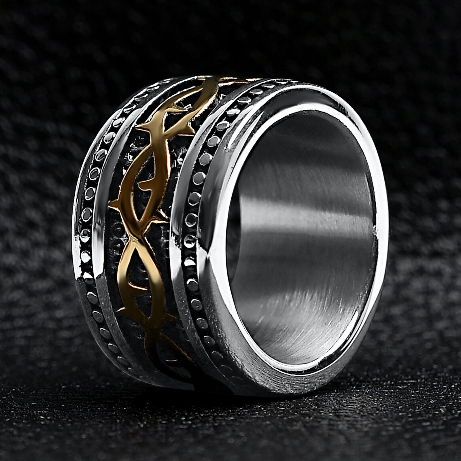 Mens Celtic Ring w/ Gold & Silver - Irish Tribal Jewelry / Tribal Rings ...