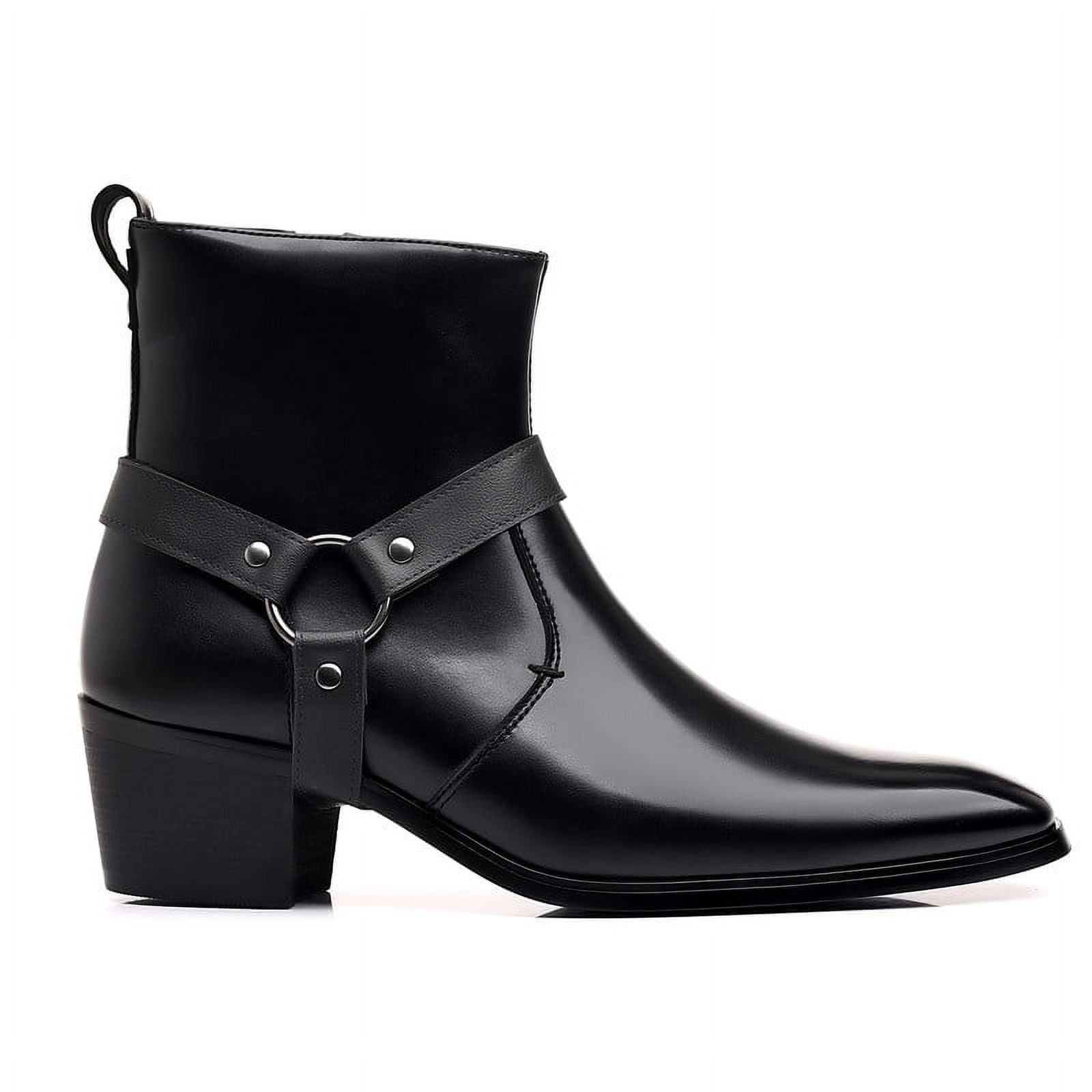 Mens Chelsea Work Boots Zippered Casual Business Dress High top Boots ...