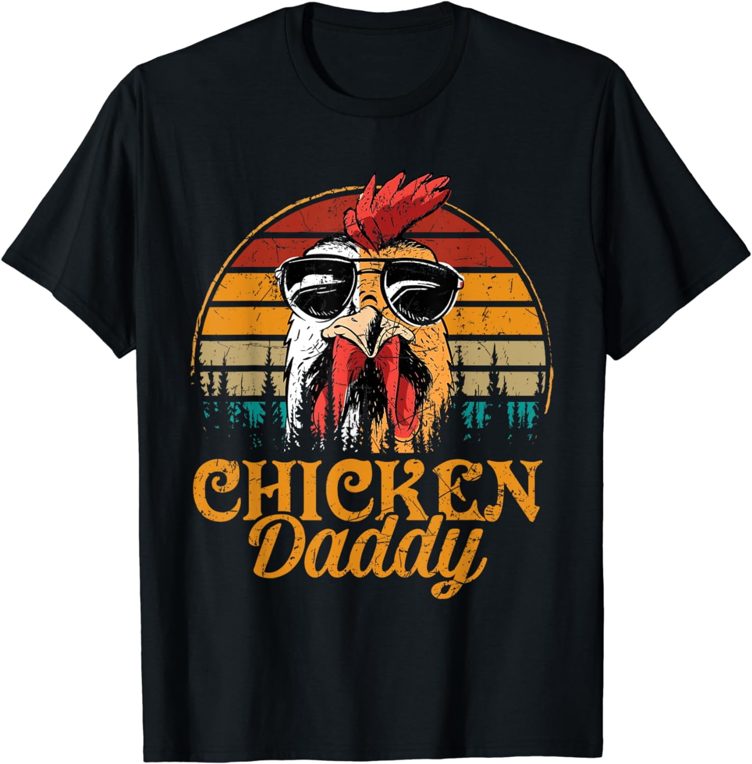 Mens Chicken Daddy Vintage Poultry Farmer Funny Fathers Day Mens T