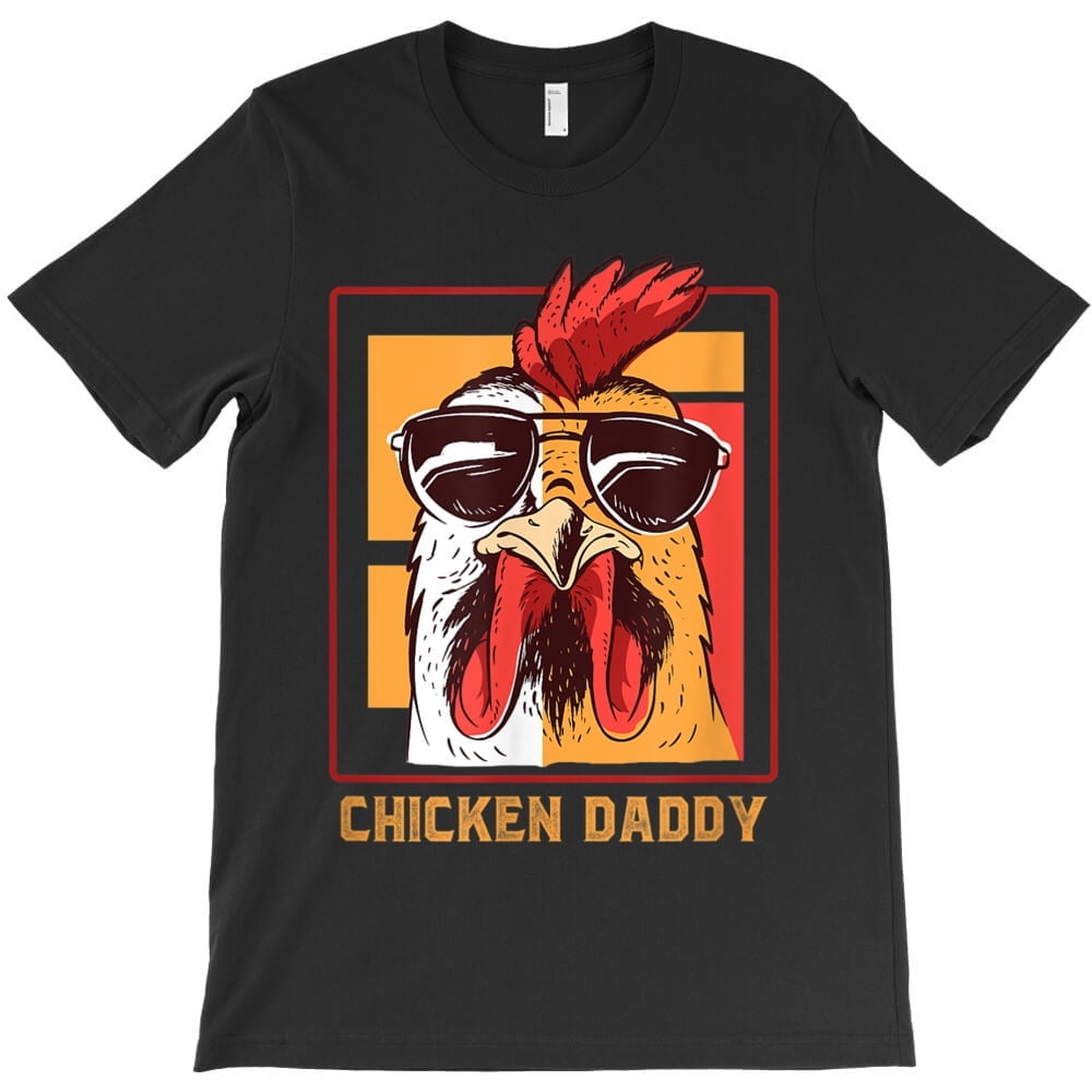 Mens Chicken Daddy Vintage Poultry Farmer Rooster Wearing Shades Themed ...