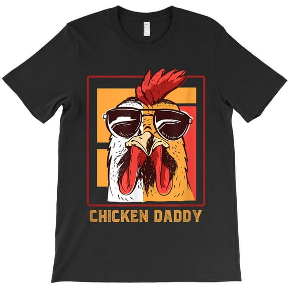 Mens Chicken Daddy Vintage Poultry Farmer Rooster Wearing Shades Themed ...